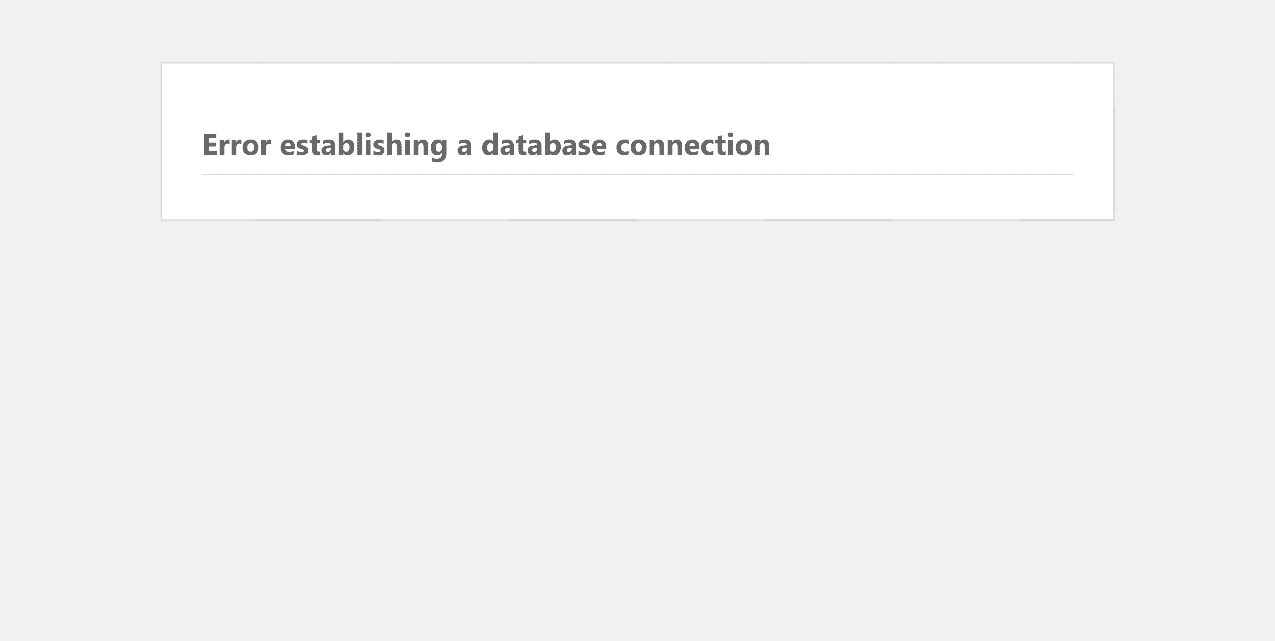Jak ve WordPress opravit Error establishing a database connection