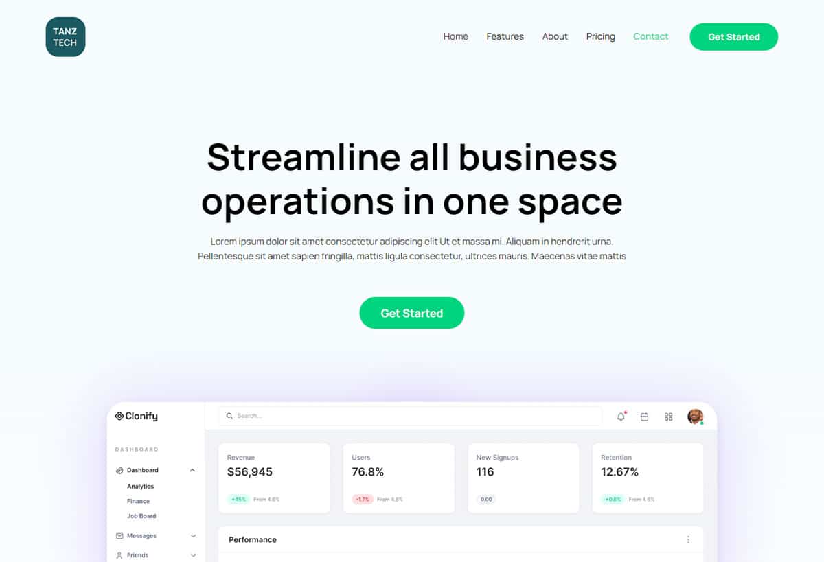 Tanz Tech - WordPress šablona pro Elementor